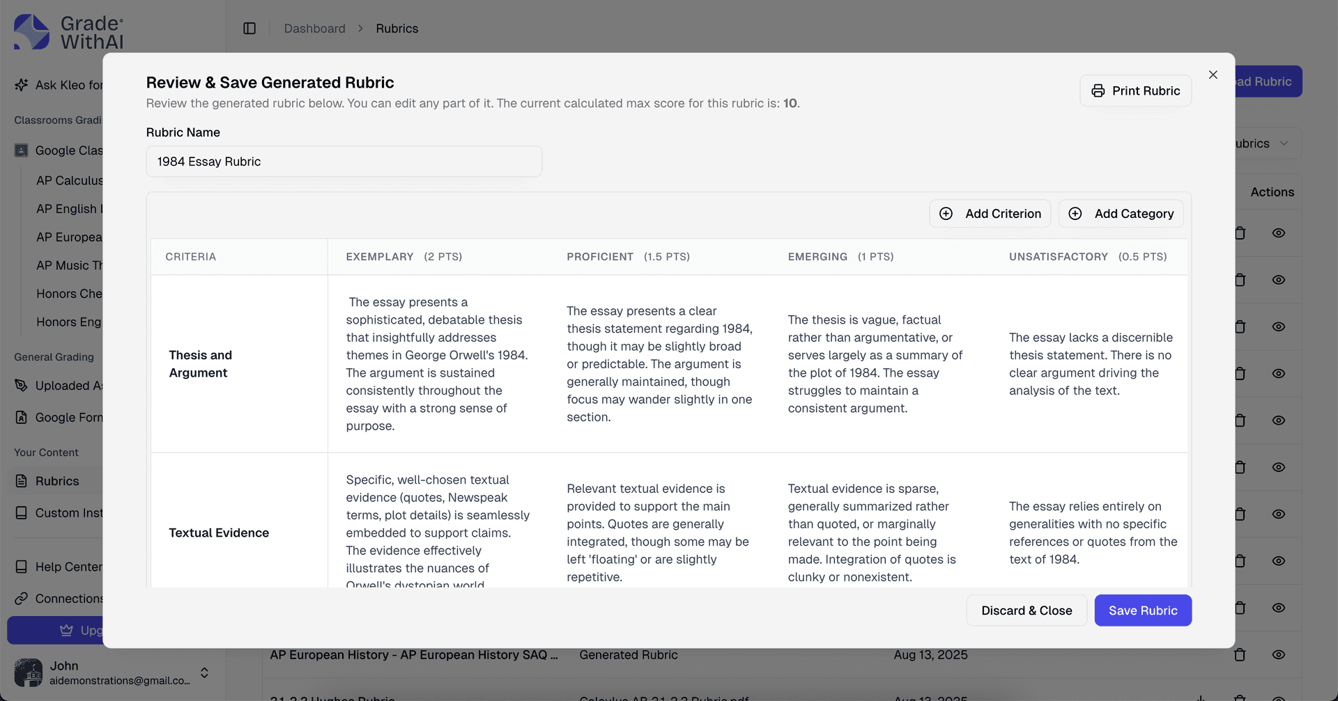 AI AP Seminar Grader — Free IRR, TMP, IWA | GradeWithAI